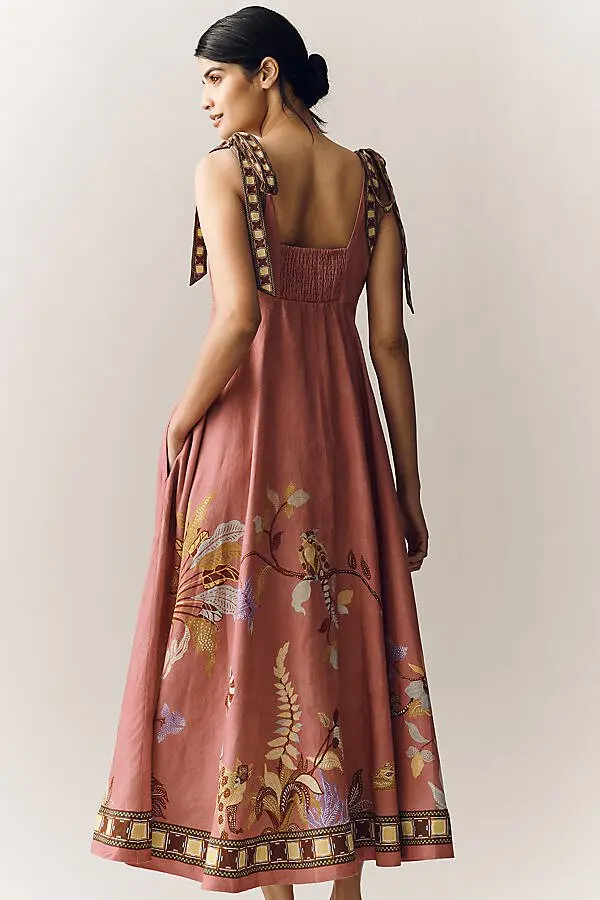 ALEMAIS Zuri Linen Ballet Midi Sundress