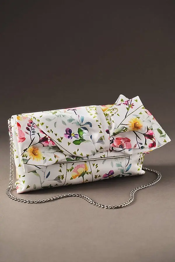 Badgley Mischka Jewel Delilah Sat Sash Envelope Clutch - Multi Floral
