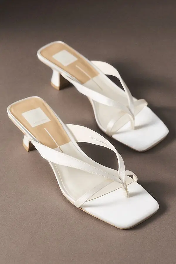 Dolce Vita Brevel Strappy Heeled Sandals - White Satin