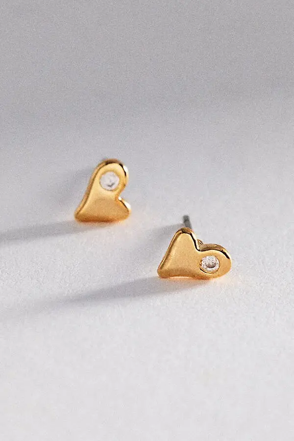Anthropologie Icon Post Earrings - Gold Heart