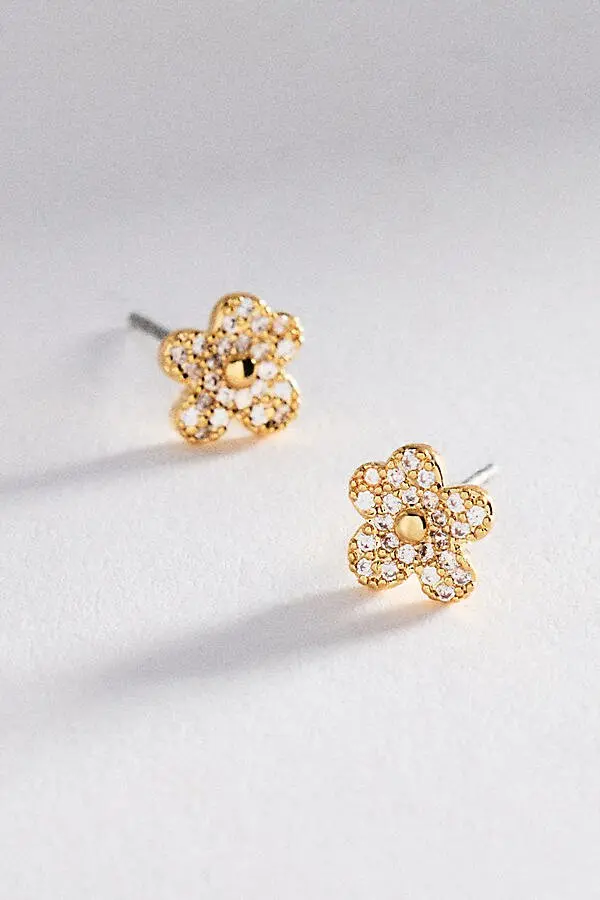Anthropologie Icon Post Earrings - Pave Flower