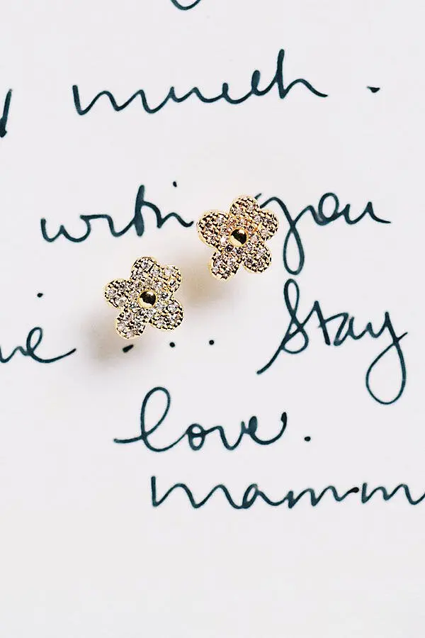 Anthropologie Icon Post Earrings - Pave Flower