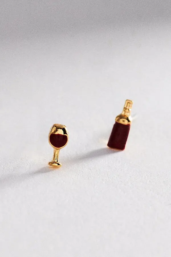 Anthropologie Icon Post Earrings - Wine Glass