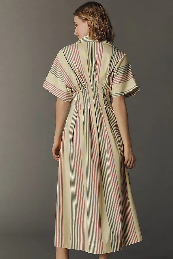 EXQUISE Tobie Midi Shirtdress - Multi Stripe