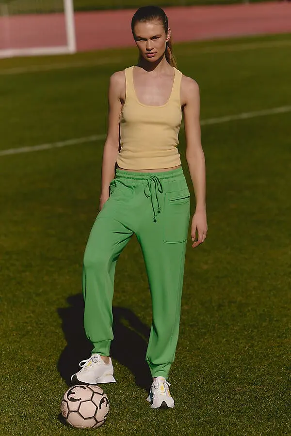 DAILY PRACTICE Ribbed Cotton Tank Top - Straw