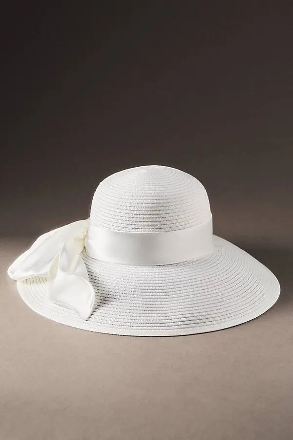 San Diego Hat Bow Sun Hat - White
