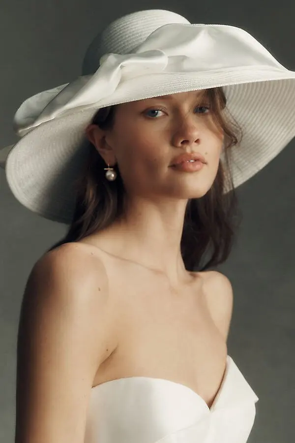 San Diego Hat Bow Sun Hat - White