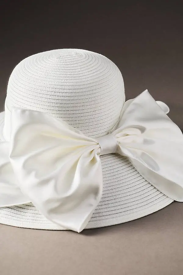 San Diego Hat Bow Sun Hat - White