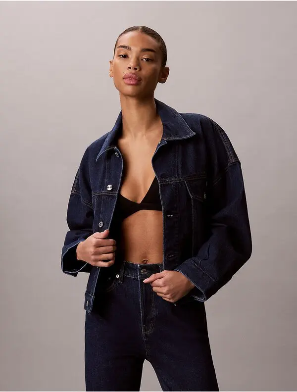 Calvin Klein Relaxed Denim Trucker Jacket - True Indigo