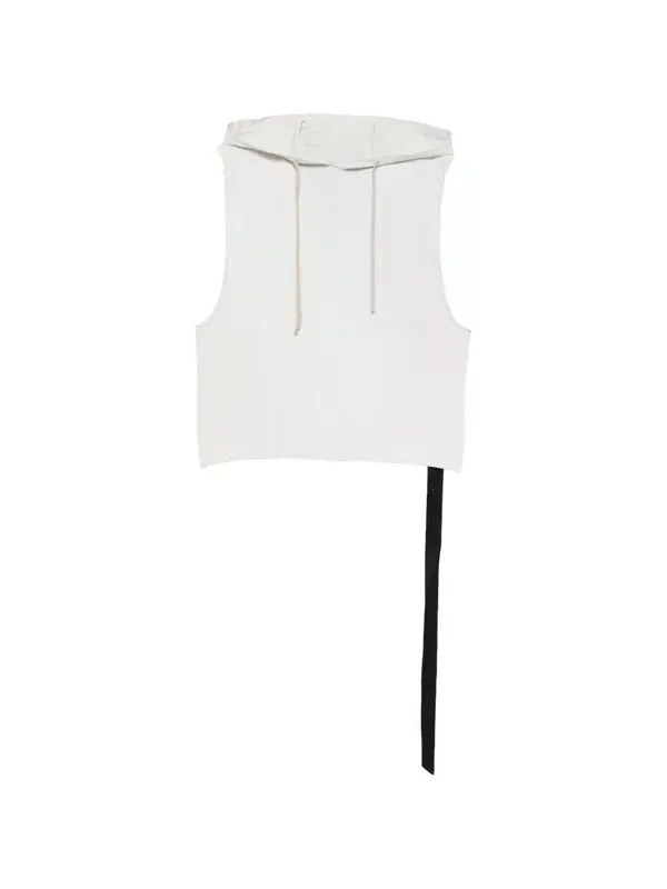 Rick Owens Sleeveless Drawstring Hoodie - White