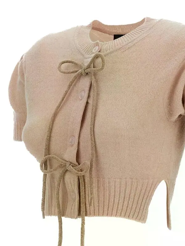 Simone Rocha Pink Tie Detail Cardigan