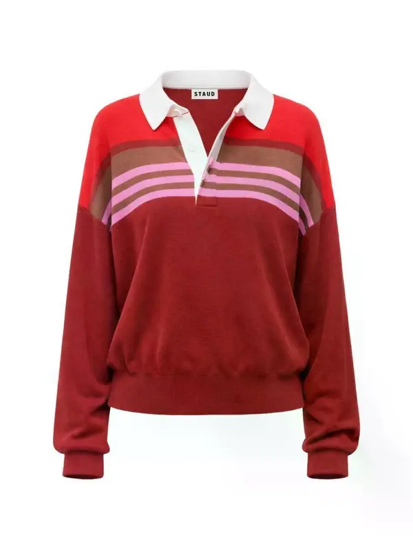 Staud Sail Striped Polo Shirt