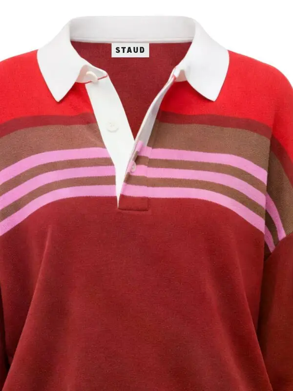 Staud Sail Striped Polo Shirt