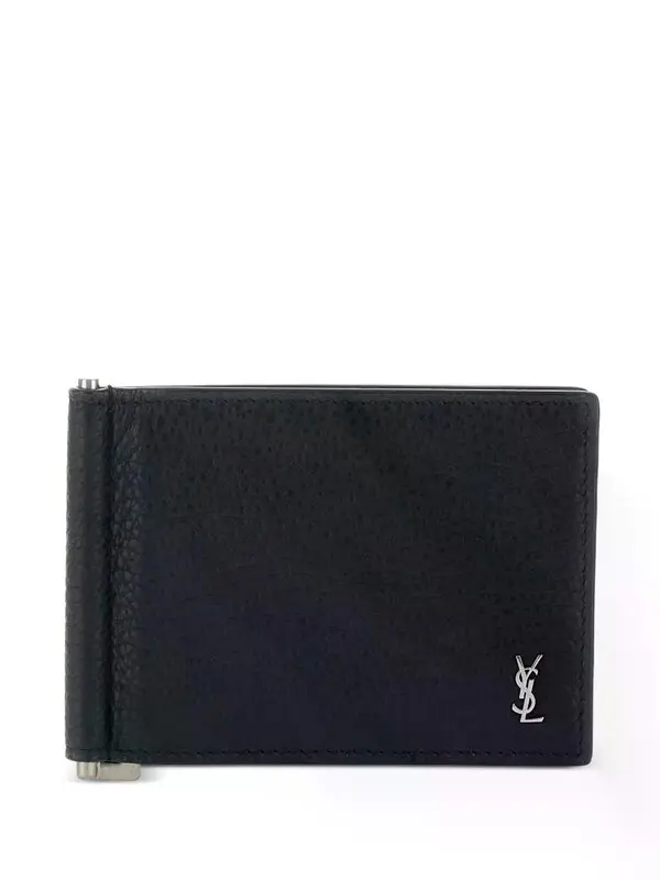 Saint Laurent Logo Calf Wallet - Blue
