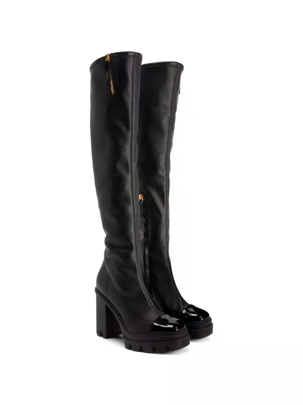 GIUSEPPE ZANOTTI Platform Boots With Metal Zip And Block Heel