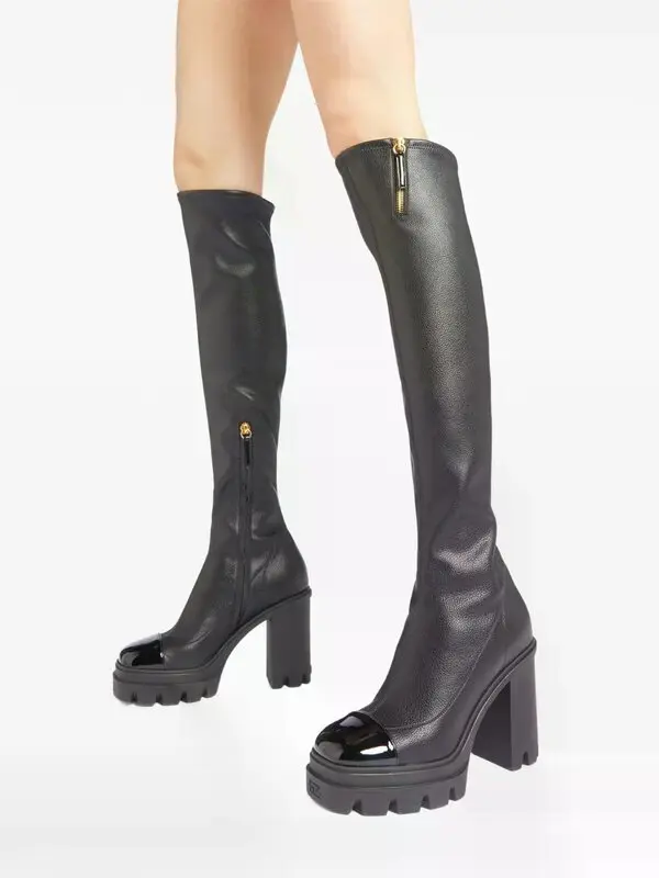 GIUSEPPE ZANOTTI Platform Boots With Metal Zip And Block Heel