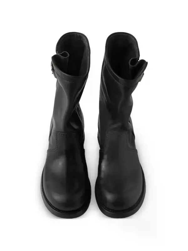 Prada Leather Mid-calf Buckled Boots