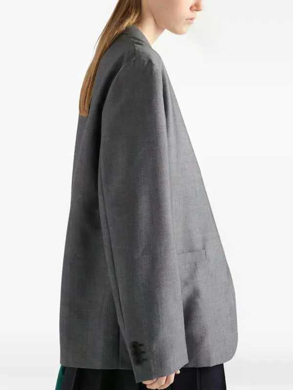 Prada Single-breasted Kid-mohair Jacket - Grey