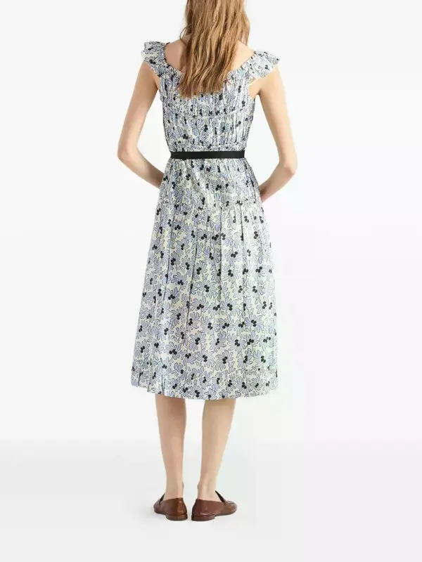 Prada Floral-print Pongé Midi Dress