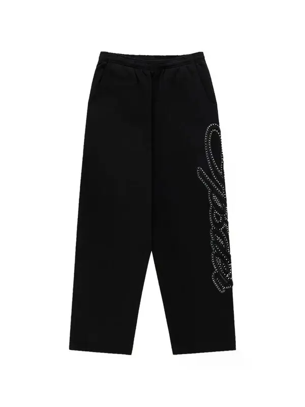 SP5DER Rhinestone-embellished Track Pants - Black