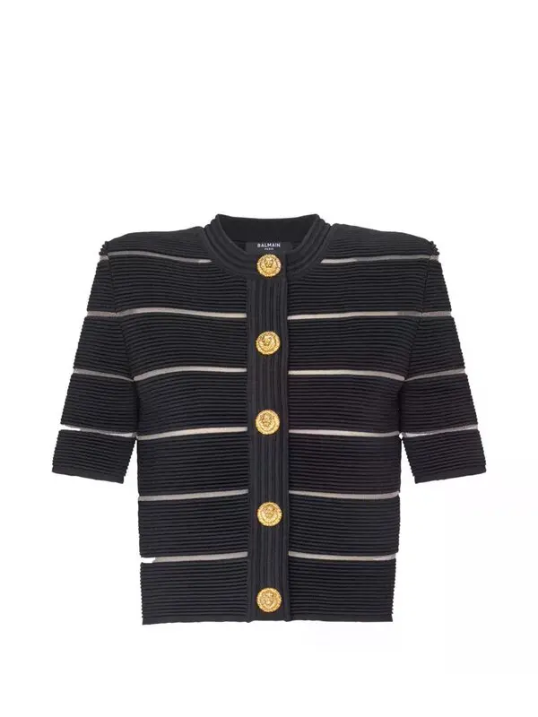 Balmain Short-sleeve Cardigan - Black