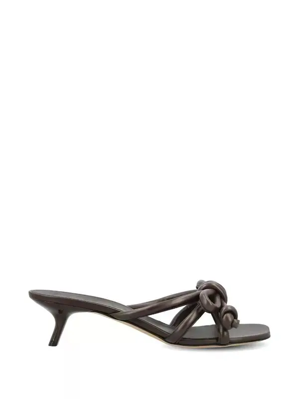 Loewe Flamenco Knot Leather Sandals - Brown