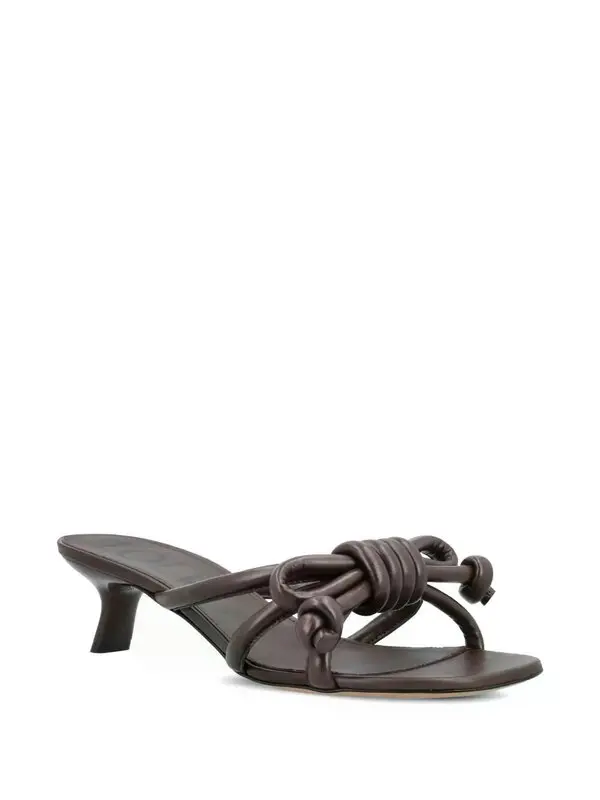 Loewe Flamenco Knot Leather Sandals - Brown