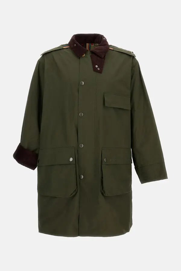 Barbour X Paul Smith Parka With Removable Hood - Green