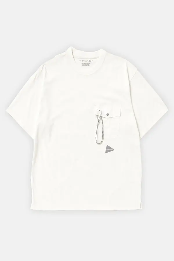 AND WANDER T-shirt With Pocket - White