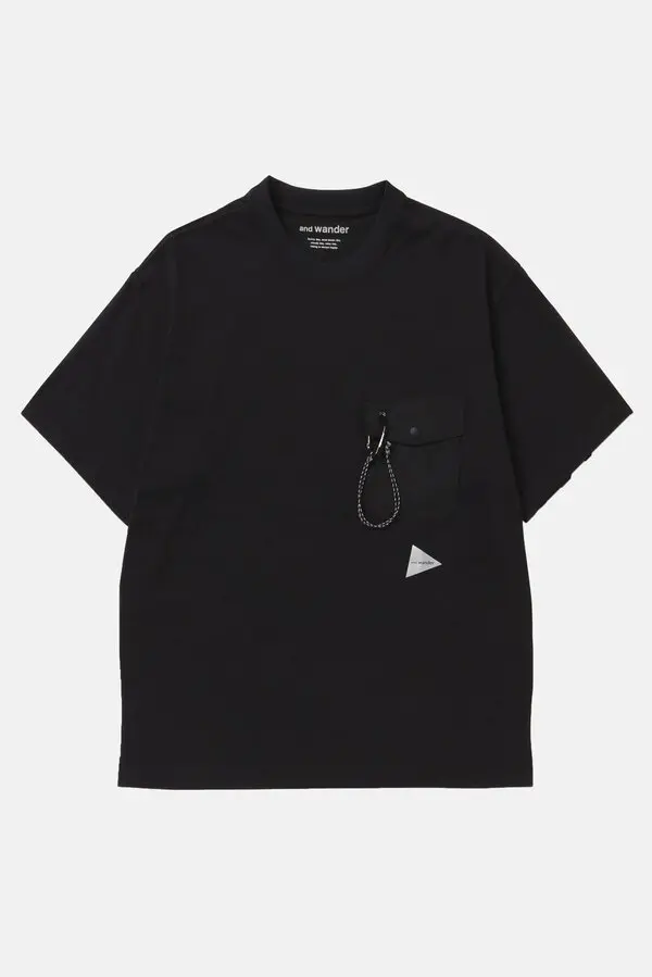 AND WANDER T-shirt With Pocket - Black