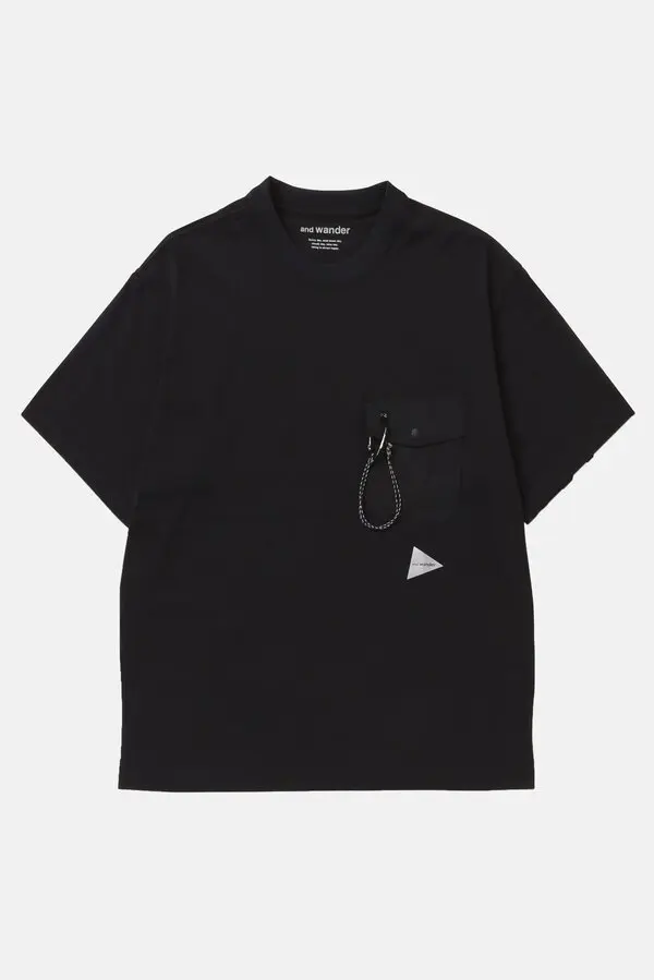 AND WANDER T-shirt With Pocket - Black