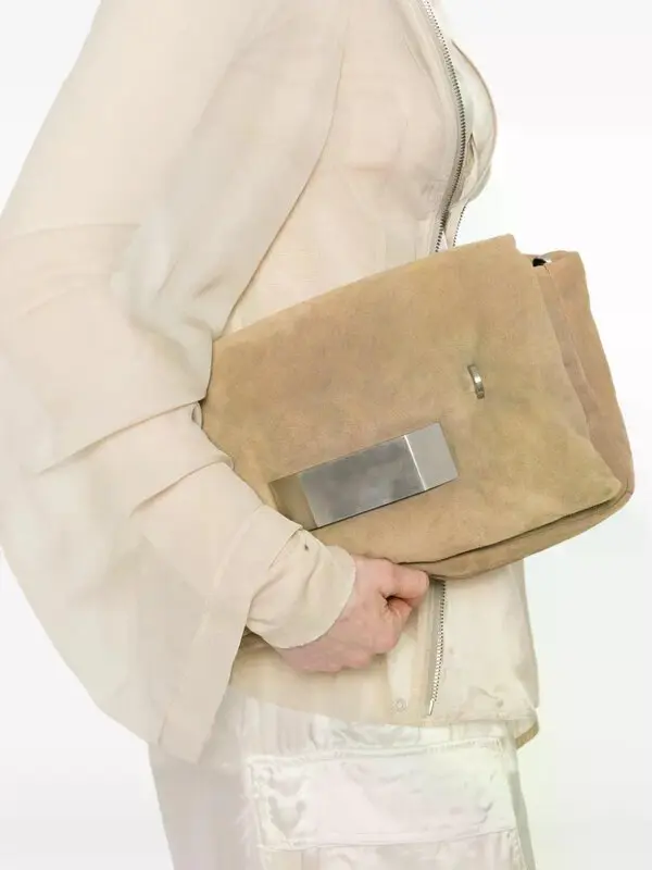 Rick Owens Griffin Leather Shoulder Bag - Neutrals