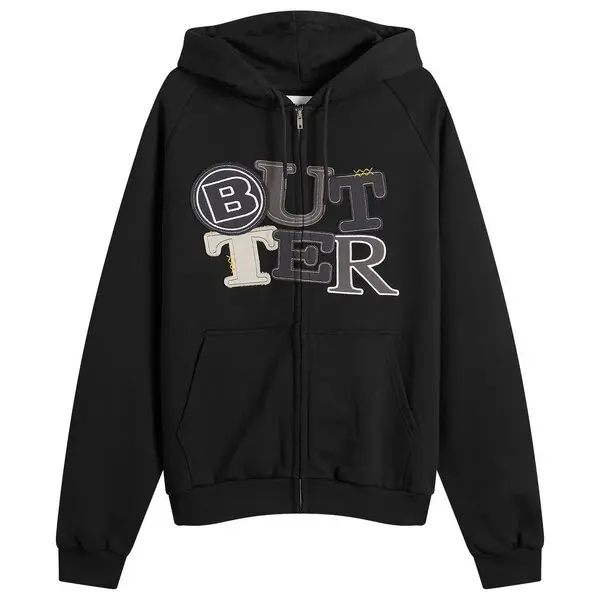BUTTER GOODS Patchwork Zip Hoodie - Black