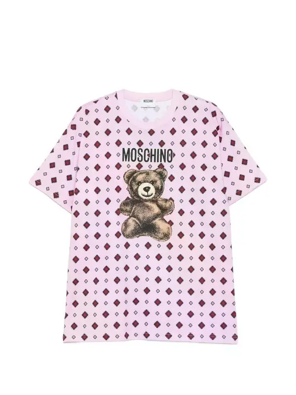 Moschino Teddy Bear Geometric Print T-shirt - Pink