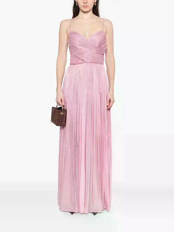 Costarellos Sireen Pleated Maxi Dress - Pink