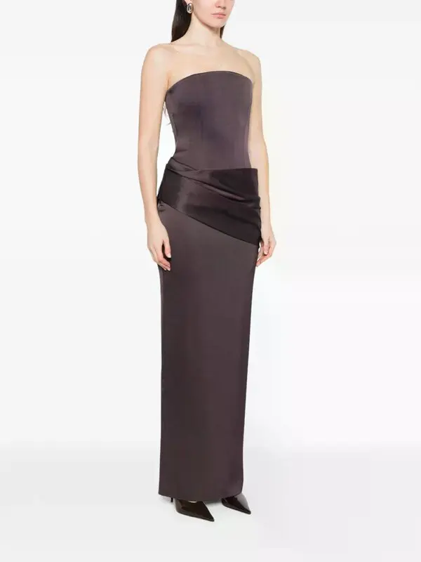 Alex Perry Corset Draped Maxi Dress