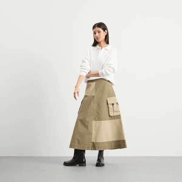 DAMSON MADDER Marcelle Barn Midi Skirt - Olive