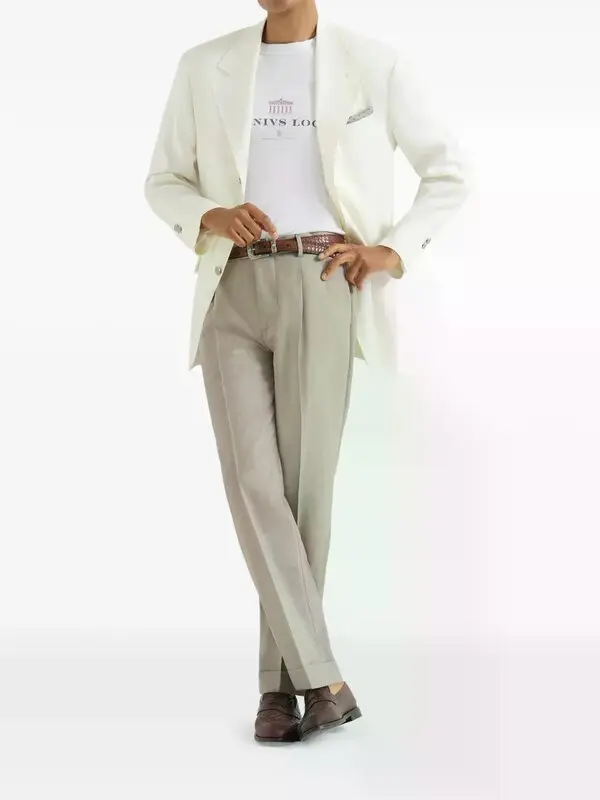 Brunello Cucinelli Virgin Wool Fresco Pleated Trousers