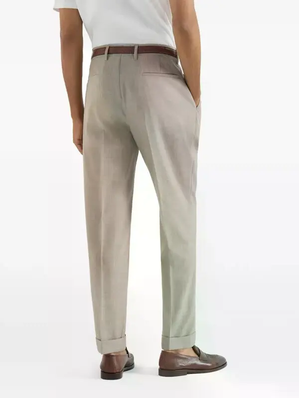 Brunello Cucinelli Virgin Wool Fresco Pleated Trousers