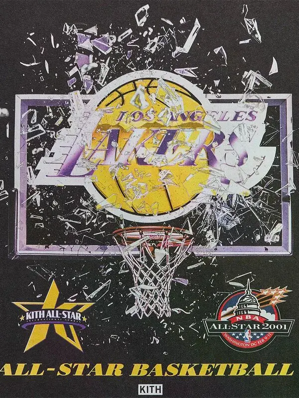 Kith X Nba Los Angeles Lakers Shattered Backboard T-shirt - Black