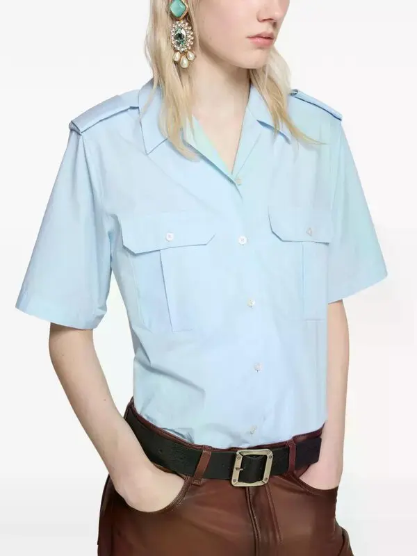 Acne Studios Cotton Poplin Button-up Shirt With Patch Pockets