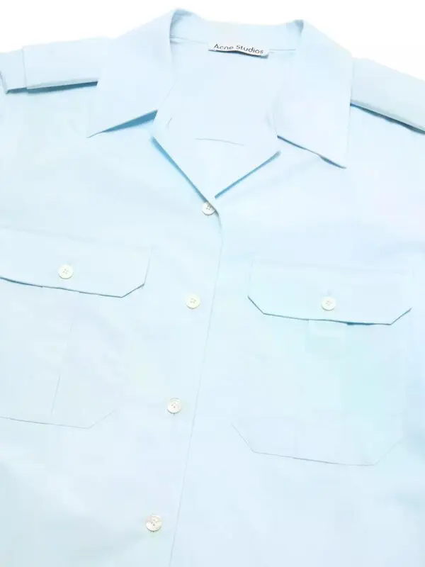 Acne Studios Cotton Poplin Button-up Shirt With Patch Pockets