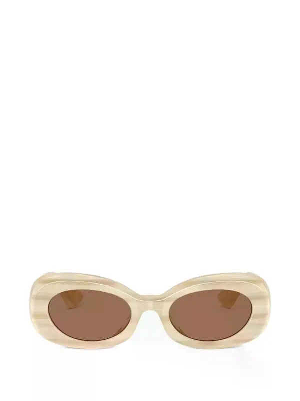 Khaite X Oliver Peoples Oval-frame Sunglasses - Neutrals
