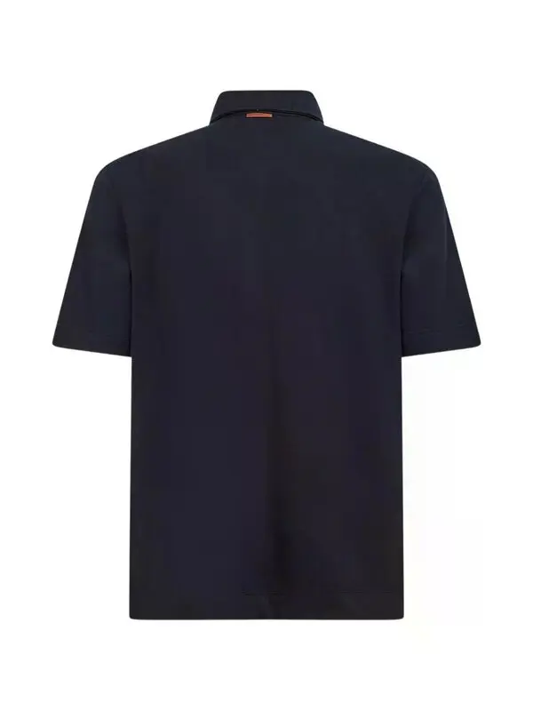 Zegna Patch Pocket Cotton Polo Shirt - Blue