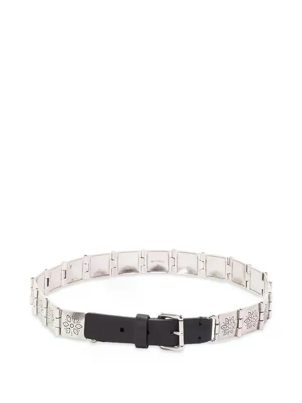 Etro Engraved Detail Belt - Silver