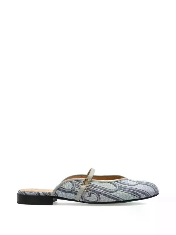 Furla Etoile Leather Mules With Strap Detail - Blue