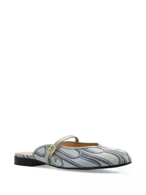 Furla Etoile Leather Mules With Strap Detail - Blue