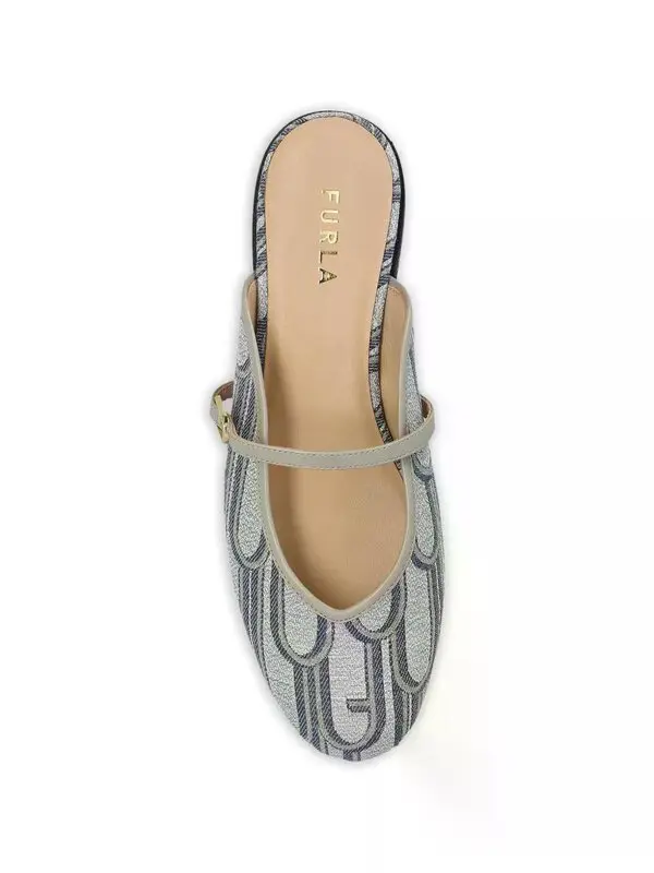 Furla Etoile Leather Mules With Strap Detail - Blue