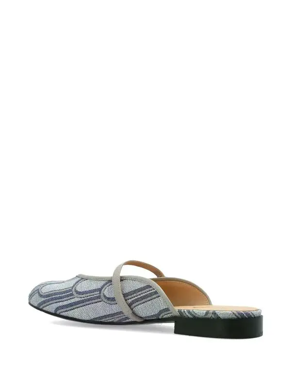 Furla Etoile Leather Mules With Strap Detail - Blue