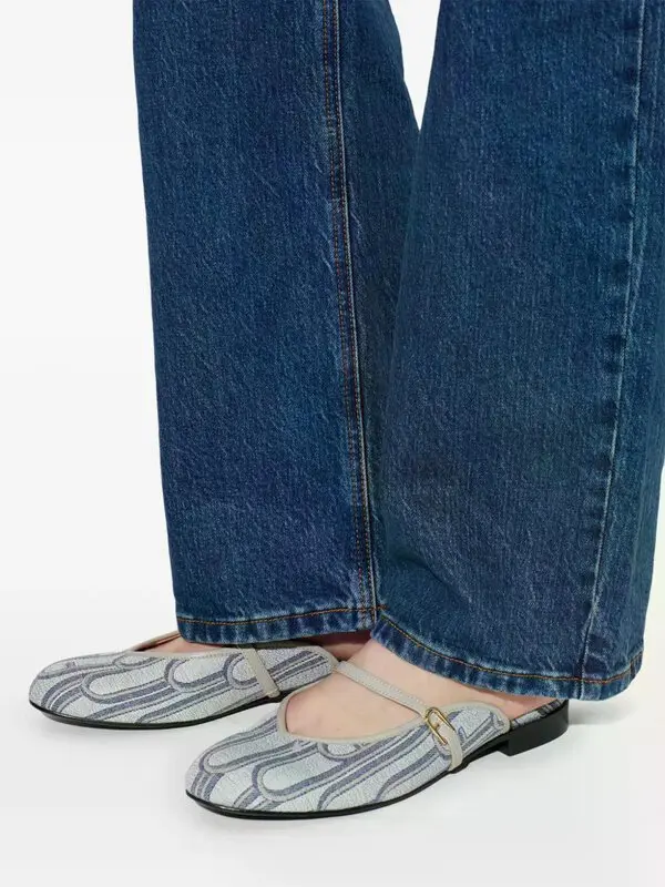 Furla Etoile Leather Mules With Strap Detail - Blue